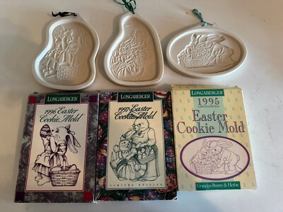 Longaberger 1995-1997 EASTER BUNNY COOKIE MOLDS Set of 3 new | eBay