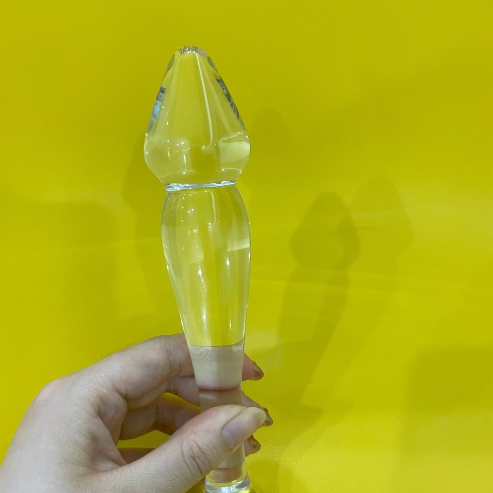 Crystal Glass Dildo Butt Anal Beads Plug G-Spot Clitoris Massager Sex ...