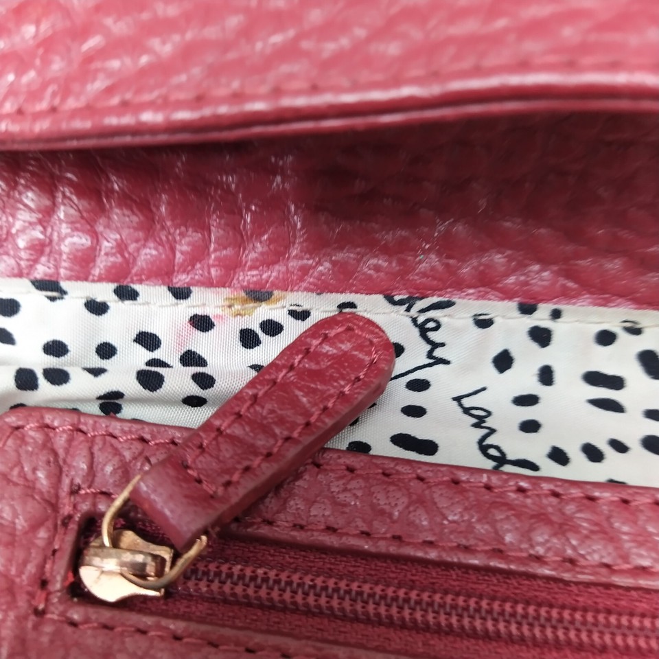 Radley Red Pebbled Leather Turnlock Closure Crossbody Bag | eBay