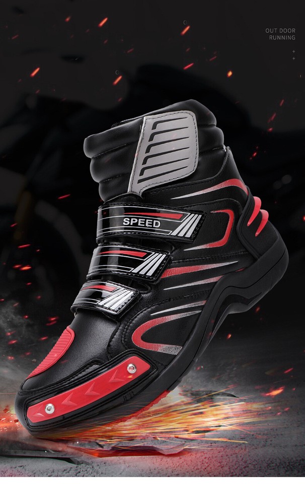 JG WOLVES Mens Motorcycle Boots Road Motorbike Riding Adjustable Shoes ...