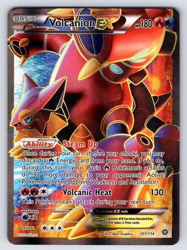Volcanion EX 107/114 Steam Siege Full Art Holo Pokemon Card LP | eBay