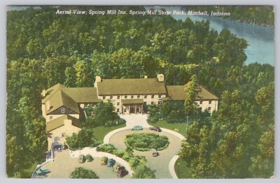 Birdseye View Spring Mill Inn & State Park Mitchell Indiana Postcard | eBay