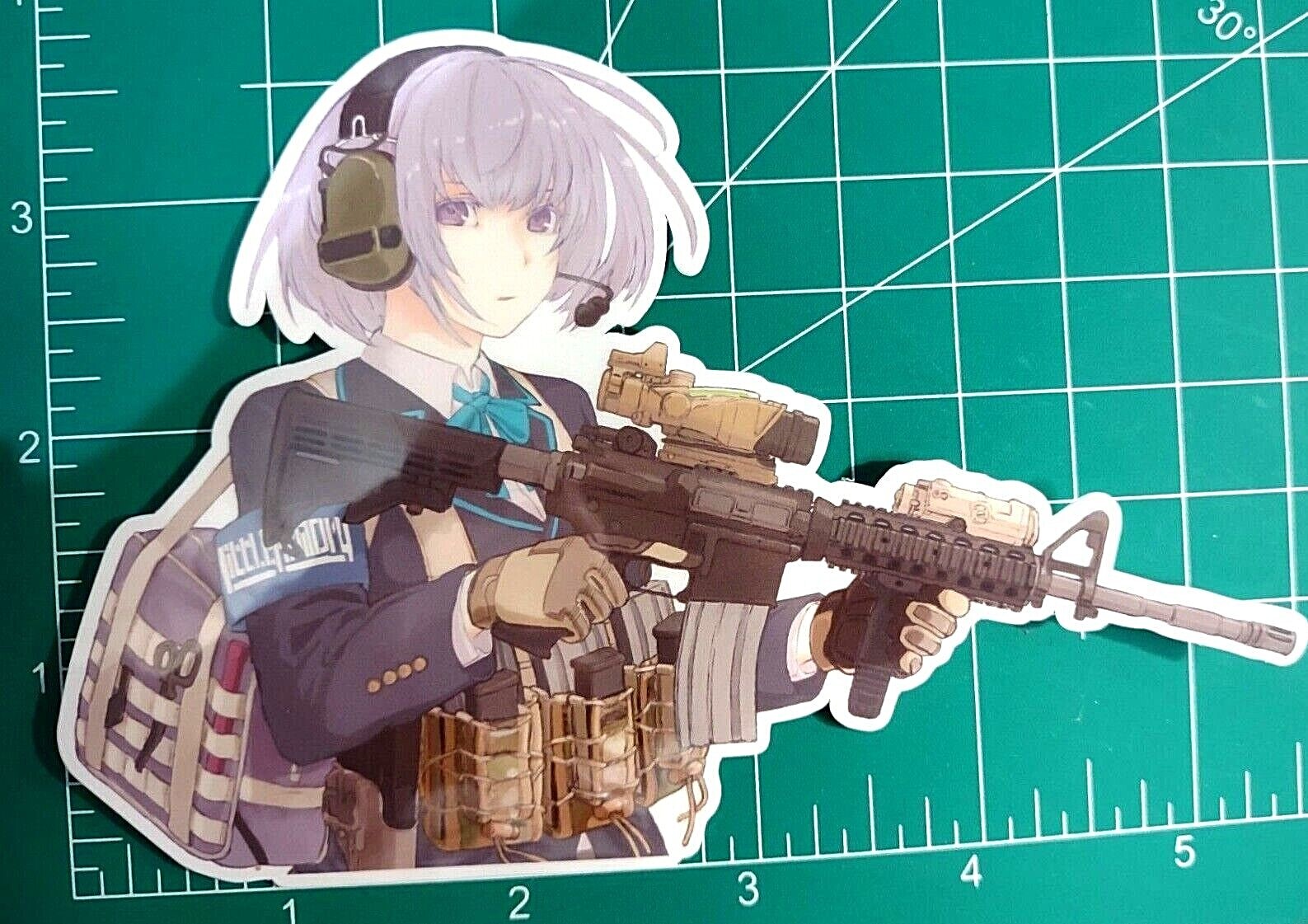 Anime Gun Girl Sticker, water resistant vinyl decal, Little Armory ...