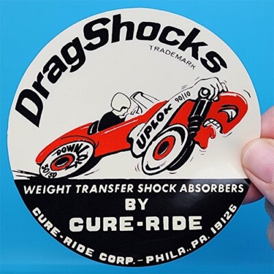 Drag Shocks Vintage Style DECAL, Vinyl STICKER, rat rod, racing, hot ...