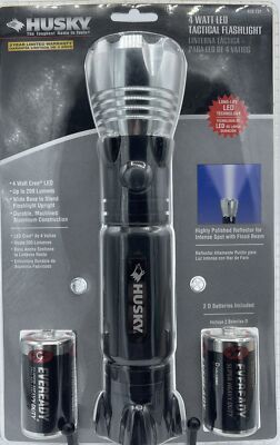 Vintage Husky 2D Heavy Duty Ruggedized Mag-Lite Type Flashlight 9.5 ...