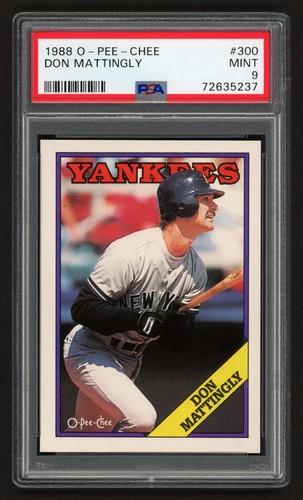 1988 O-PEE-CHEE DON MATTINGLY #300 YANKEES DONNIE BASEBALL BI-LINGUAL ...
