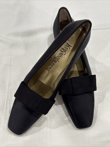 NWOB UNWORN Yves Saint Laurent Pumps Women’s Formal Black Silk Satin Sz ...