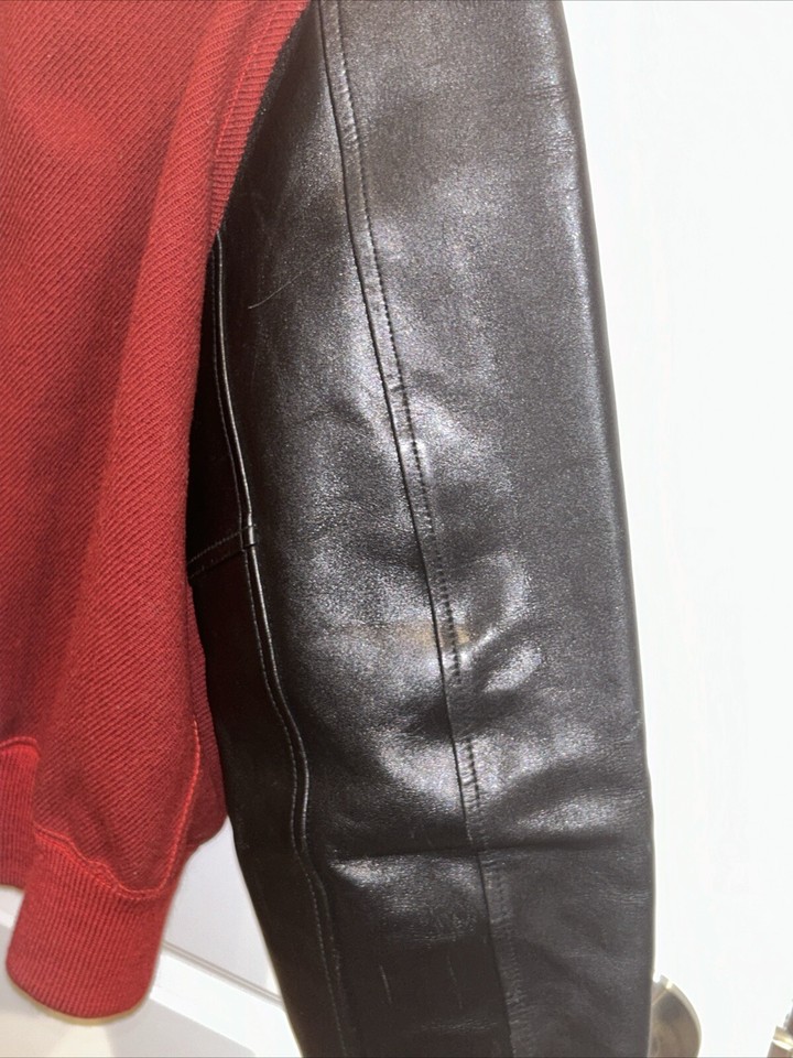 REAL McCOY’S BALL PARK by Joe McCoy Red Size 42 Varsity Jacket, Leather ...