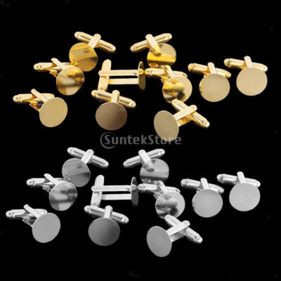 10pcs Copper Metal Gold Silver Cufflinks Cuff Link Backs Finding | eBay ...