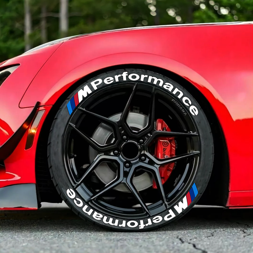 M PERFORMANCE Permanent Tire Lettering Sticker Rubber 1.25'' 15''-24 ...