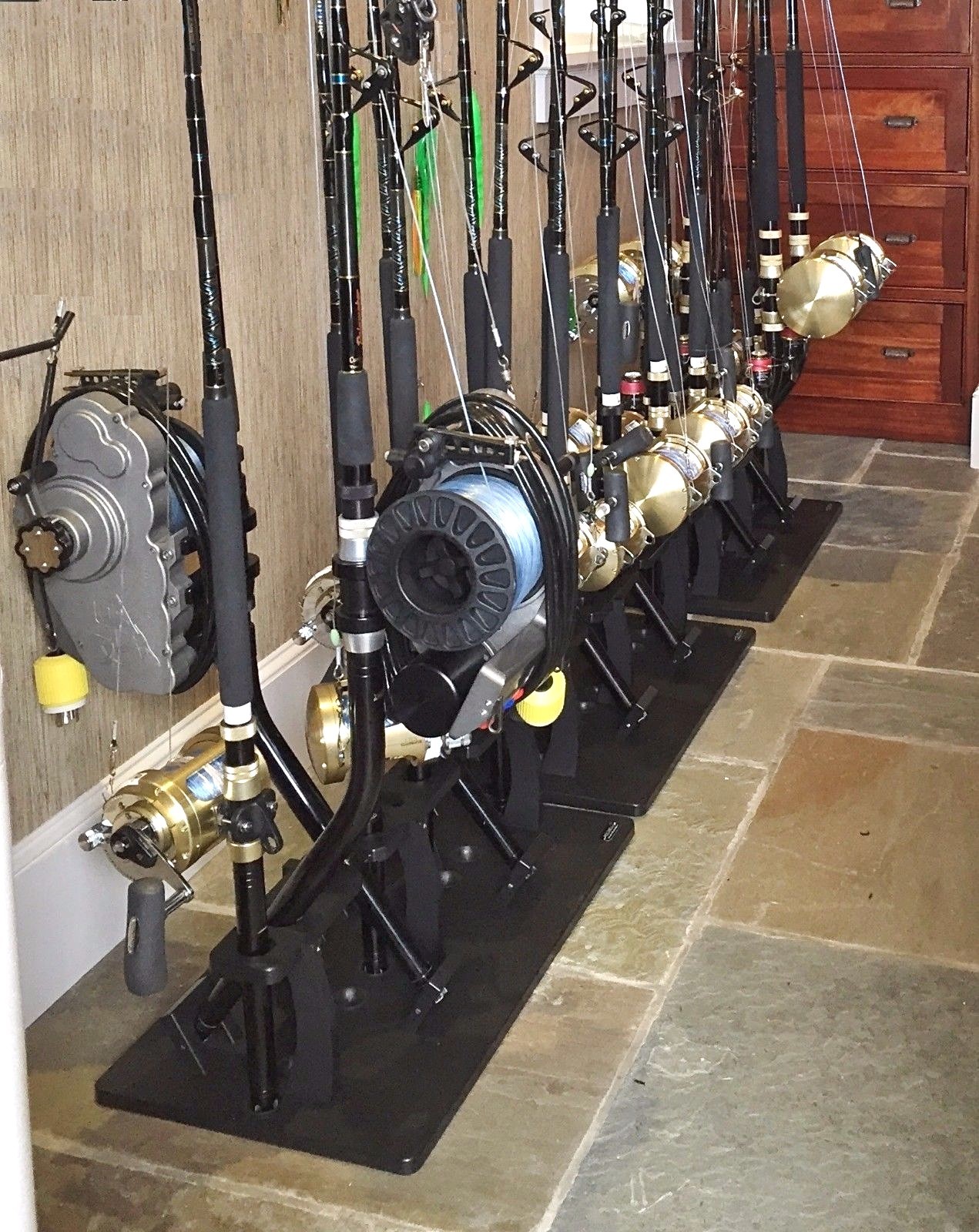 Curved Butt Rod Holder For 5 Plus A Standard Rod Rack For 11 Big Game ...