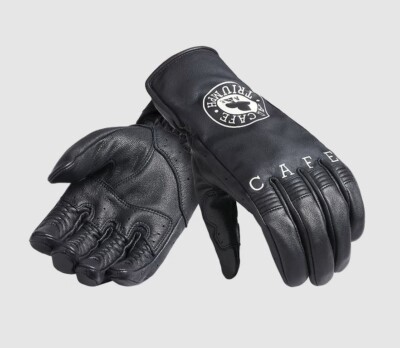 MGVS23808-XXXL GENUINE TRIUMPH ACE CAFE BLACK LEATHER RIDING GLOVES ...