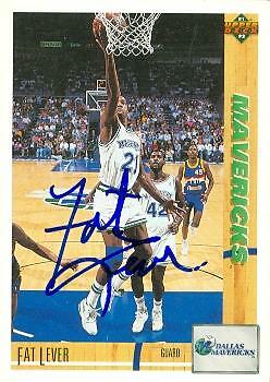 Fat Lever autographed Basketball Card (Dallas Mavericks) 1991 Upper ...