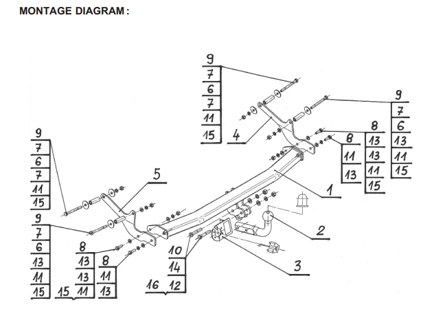 Schwan Zug Stange für Renault Clio III 3/5D Hatchback (2005-2012) & 7 ...