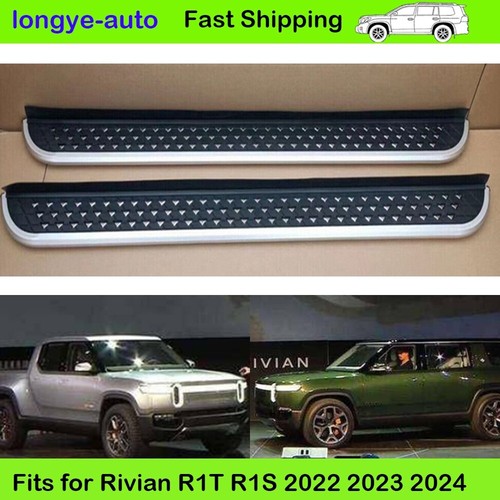 2PCS Running Board Side Step Pedal Nerf Bar Fits for Rivian R1T R1S ...