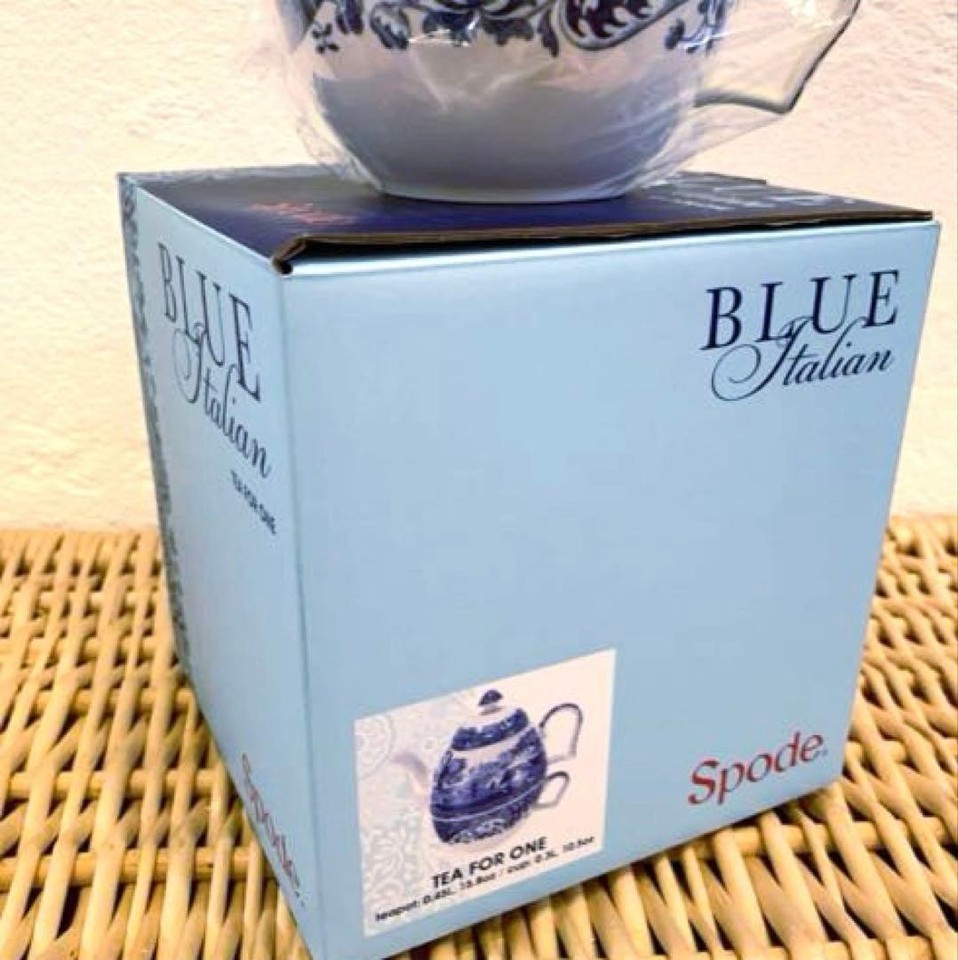 Tea for One Spode Blue Italian Teapot(450ml/15.29oz)/Cup(300ml/10.19oz ...