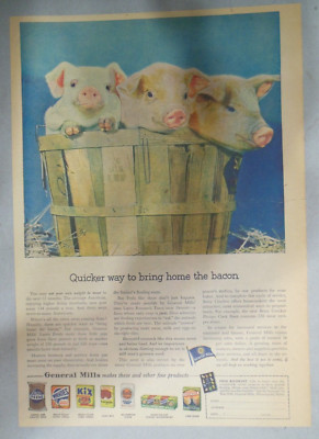 General Mills Baking Ad: Bring Home The Bacon ! from 1952 Size: 11 x 15 ...