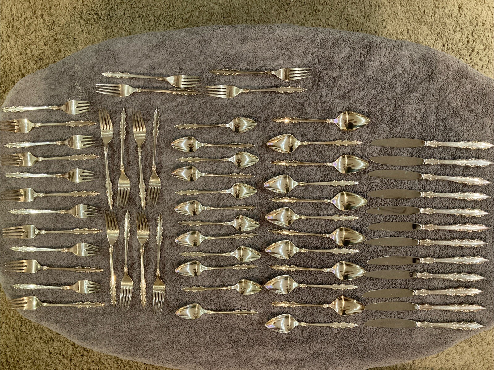 60 Piece Empress International Deepsilver Inlaid Silverware Set | eBay