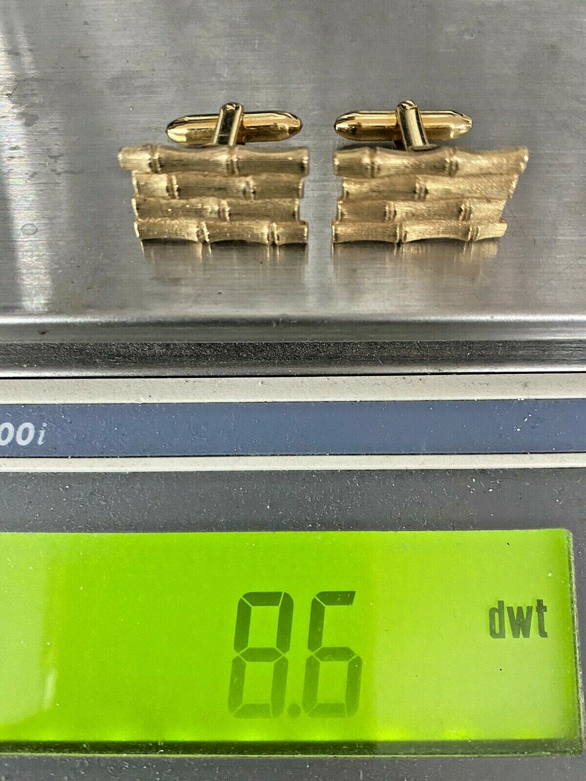 Vintage Dolan Bullock 14k Yellow Gold Bamboo Cufflinks 13.4 Grams | eBay