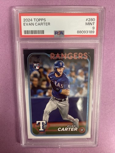 2024 Topps Evan Carter #280 RC Rookie PSA 9 MINT RANGERS (Z16) | eBay