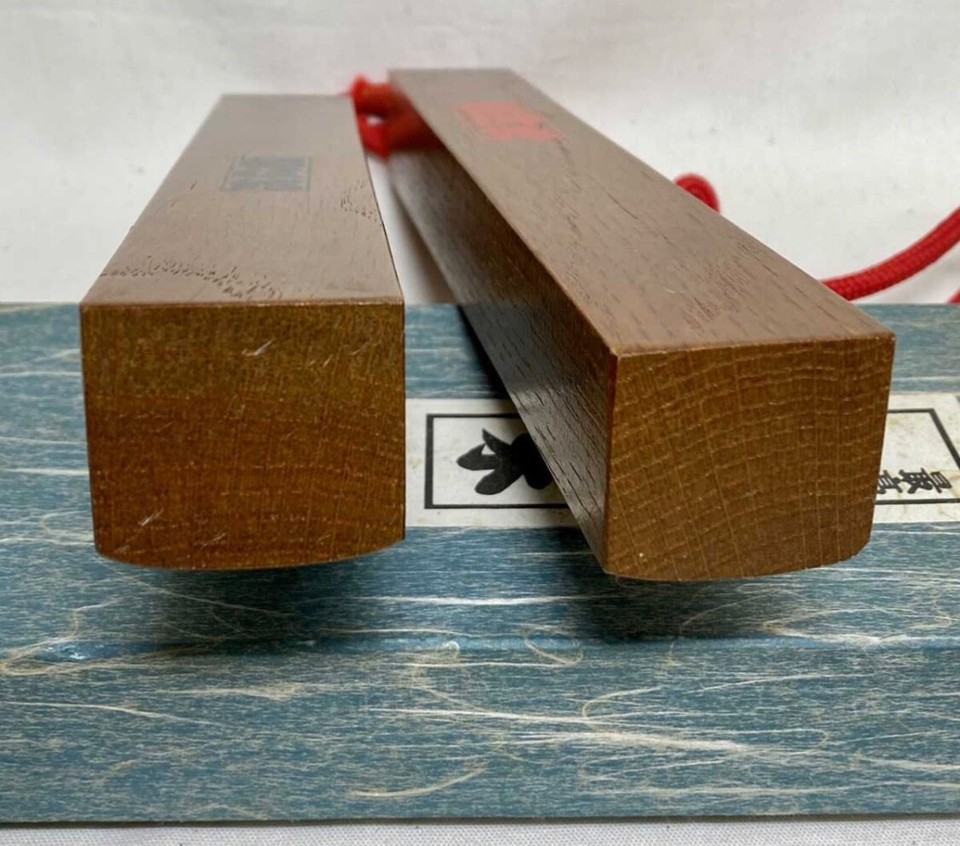 Hyoshigi concussion idiophone kabuki blocks sumo clappers wooden ...