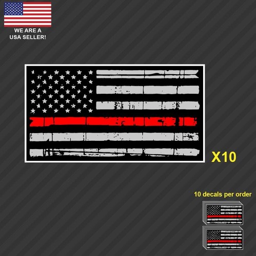 PACK OF 10 Thin Blue Line BLM American Flag Police Car or Truck Decal ...