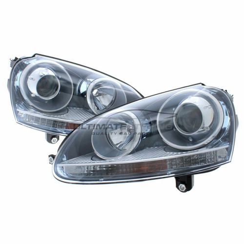 VW Golf Mk5 GTi R32 Style Headlights Black Inner With Projectors 2003 ...