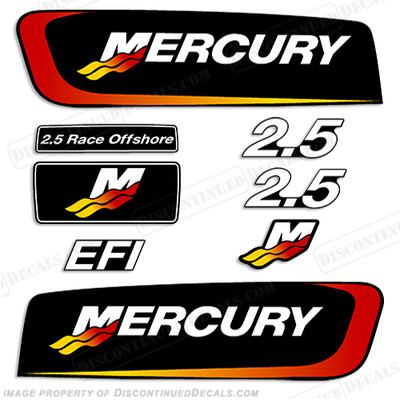 Fits Mercury 2.5L Alien Cowl Engine Decal Kit Lightweight 2.5 Race ...