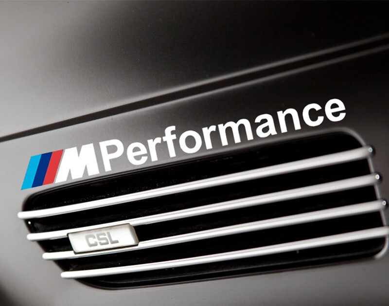 2X M Performance vinyl decal sticker Side Skirt 300mm White For BMW1 3 ...