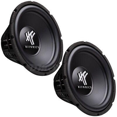 (2) Hifonics HFX12D4BK | 12 Inch 800W DVC 4 Ohm Car Audio Subwoofers ...