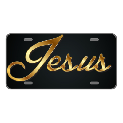 Custom Novelty License Plate Tag Car Design With Jesus Gold Lettering ...