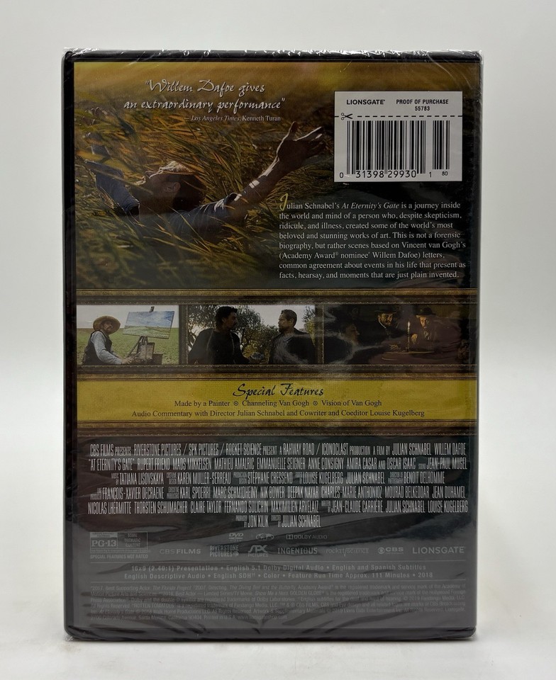 At Eternity's Gate DVD *New & Sealed* 2018 Drama Willem Dafoe Oscar ...
