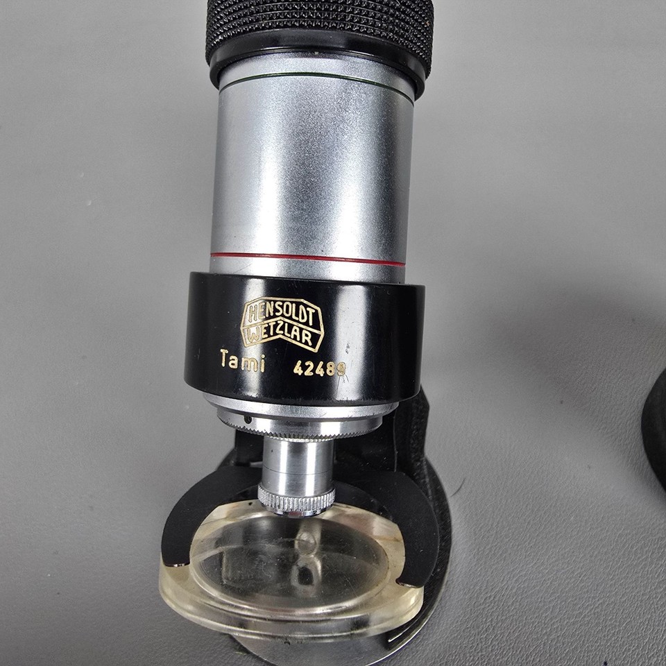 Vintage Hensoldt Wetzlar Tami Pocket Field Microscope & Cover Magnifier ...