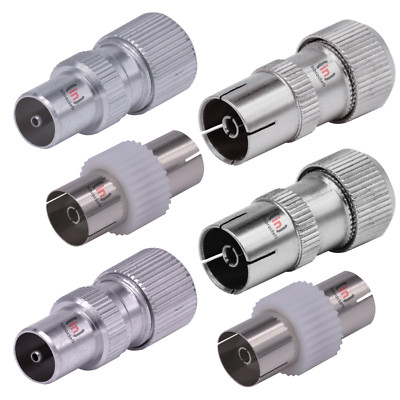 Tv Aerial Connector Coax Cable RF Coaxial plug Male Female Coupler ...
