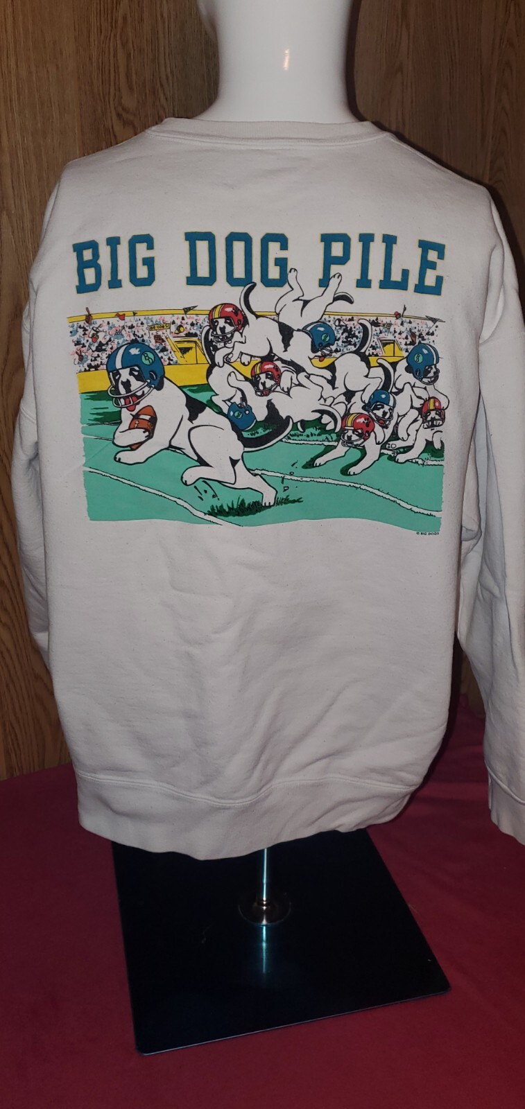 BA7 90s Big Dogs Sweatshirt Mens XL Dog Pile Up Footb… - Gem
