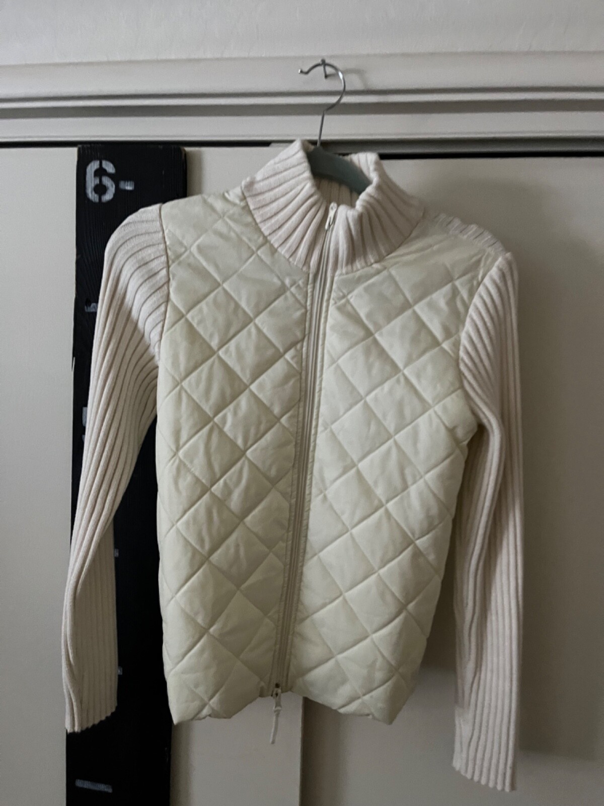 Lauren Hansen Ivory Quilted Ribbed Knit Full lightwei… - Gem