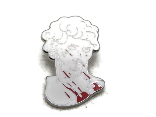 Large Statue Bust Pin with Blood Splatter White Red & Silver Tone | eBay