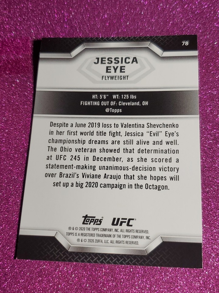 2020 Topps UFC Knockout Flyweight Jessica Eye #78 Ohio USA | eBay
