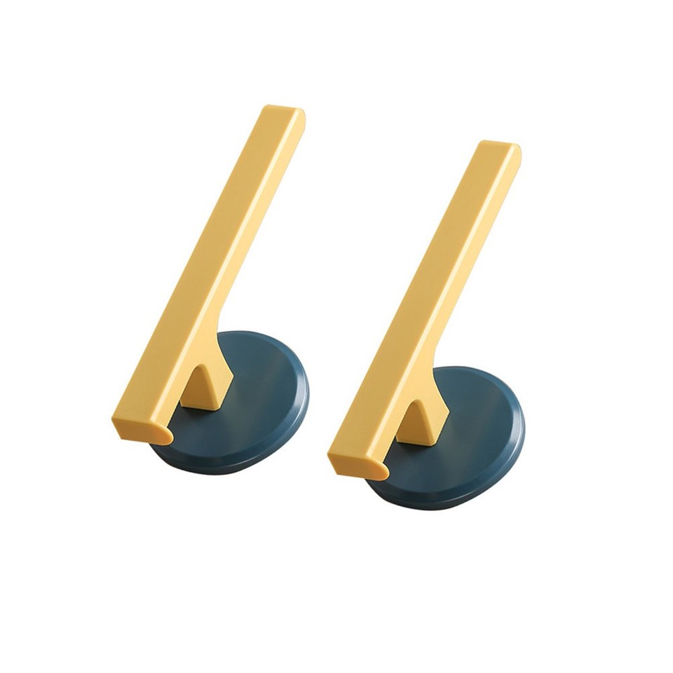 2PCS Wall Mounted Towel Bar Punch Free Towel Rack Bathroom Holder (Blue ...