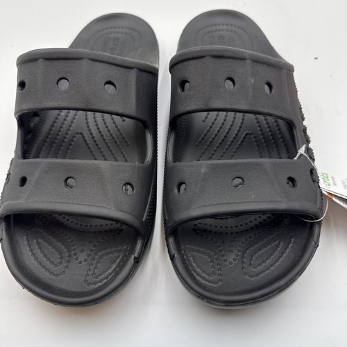 Crocs Baya Black Double Strap Slides Sandals Women 12 Men 10 ICONIC ...