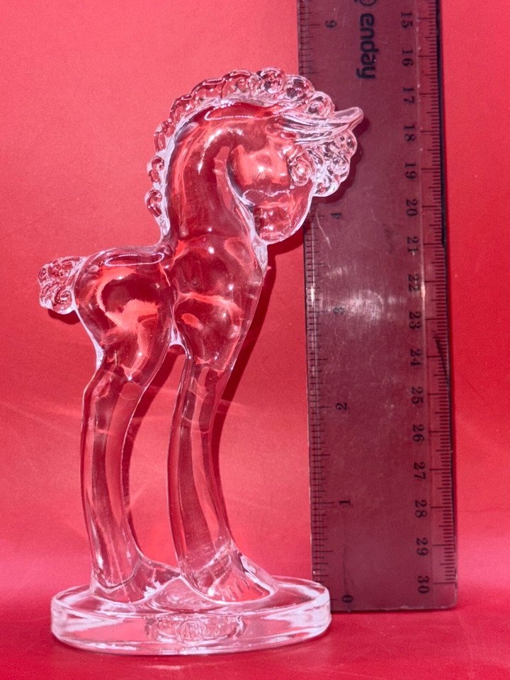 Trojan Horse Standing Pony Figure 5.5” Art Glass Clear Mosser (set of 2 ...
