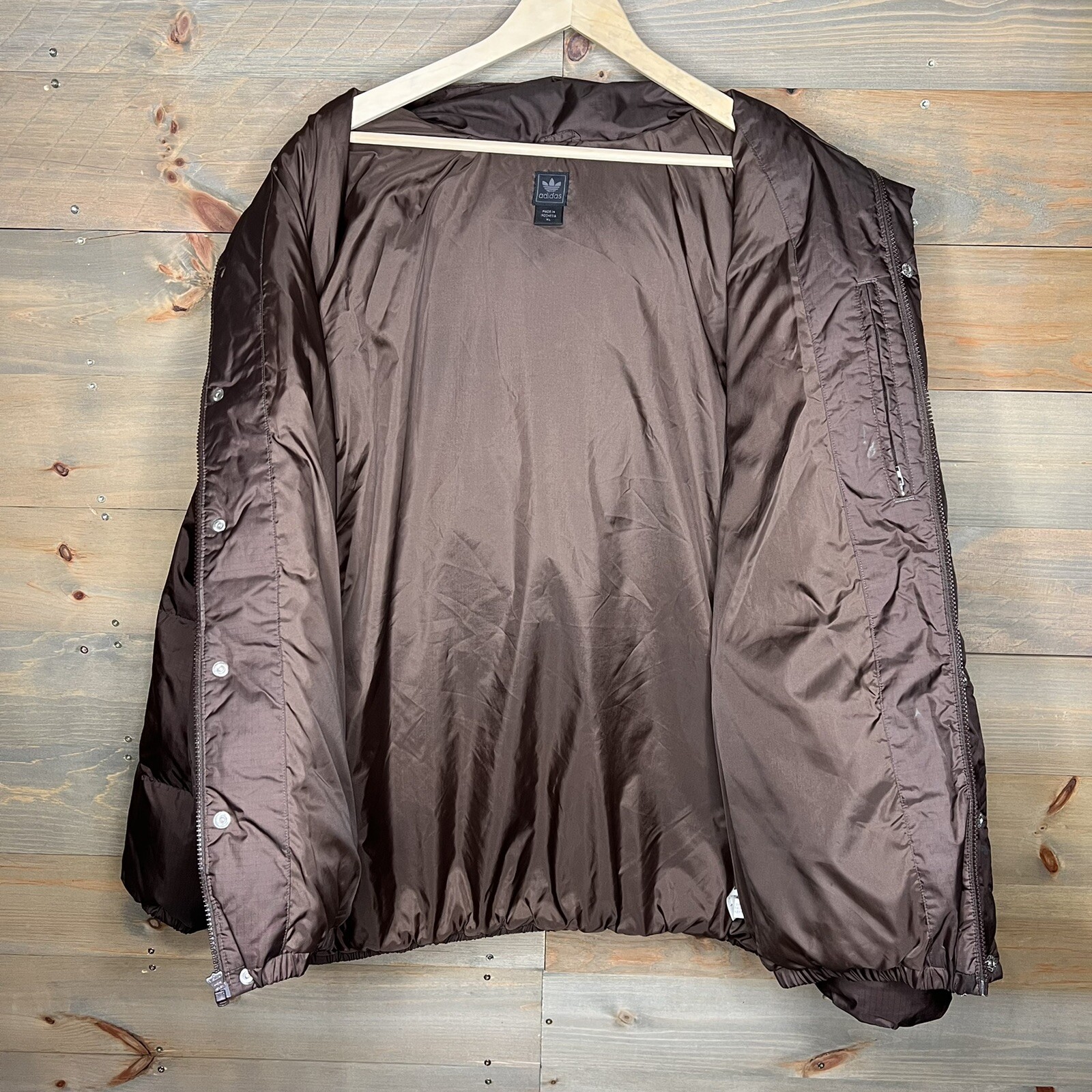 Vintage 2005 Adidas Puffer Down Parka Jacket Brown Puffy Men's Size XL ...