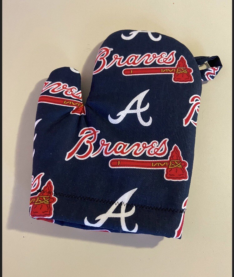 Atlanta Braves 3 Piece Oven Mitt & Potholder Set / MLB BRAVES Kitchen ...