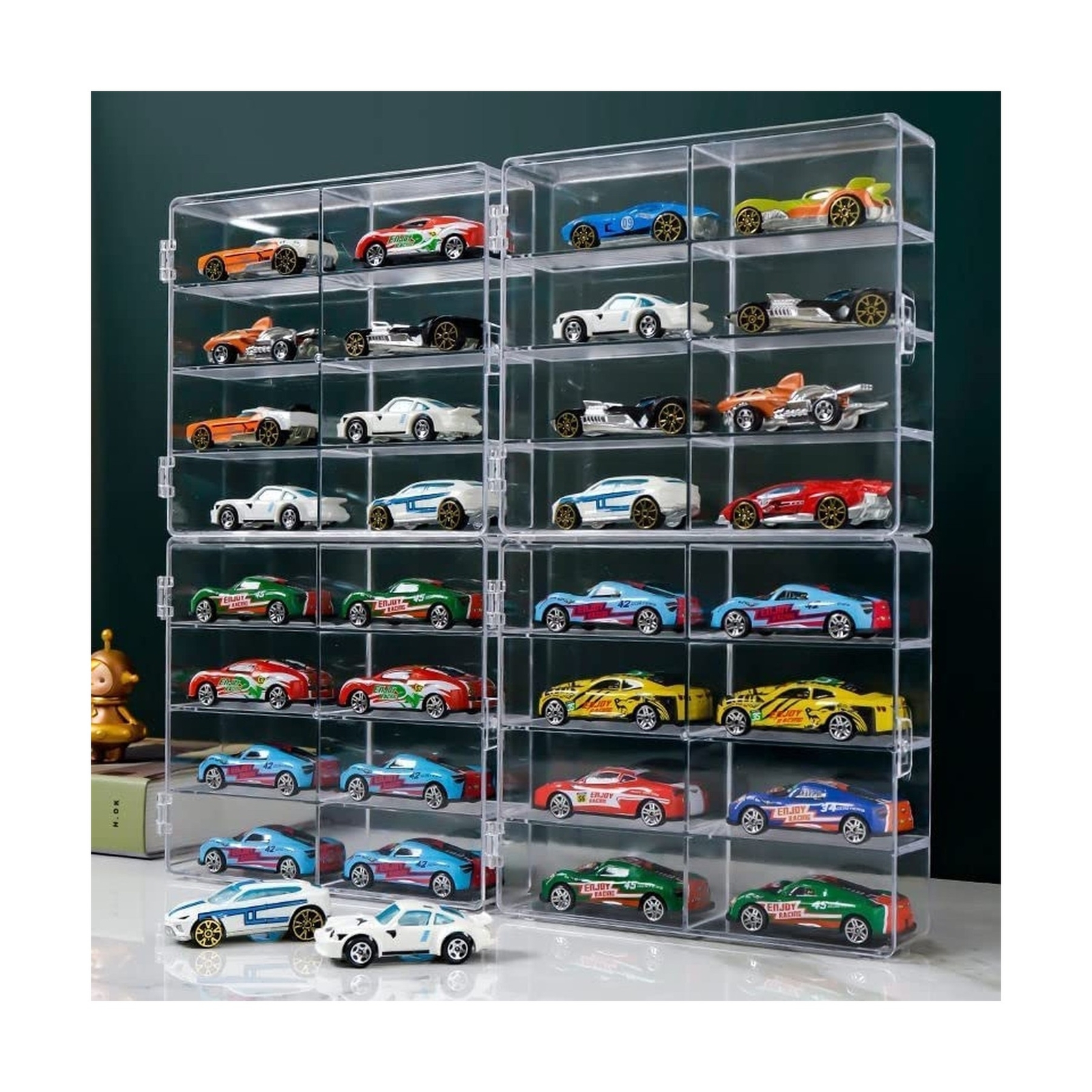 Hot 1/64 Scale Matchbox Toy Car Display Box 4 Piece Toy Car Storage Box ...