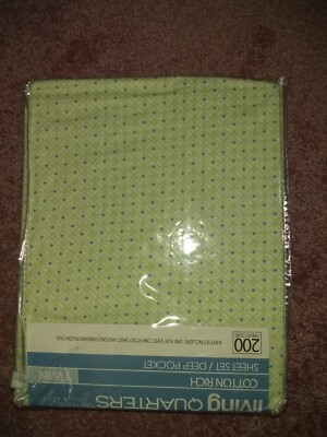 New Living Quarters twin size sheet set deep pocket | eBay