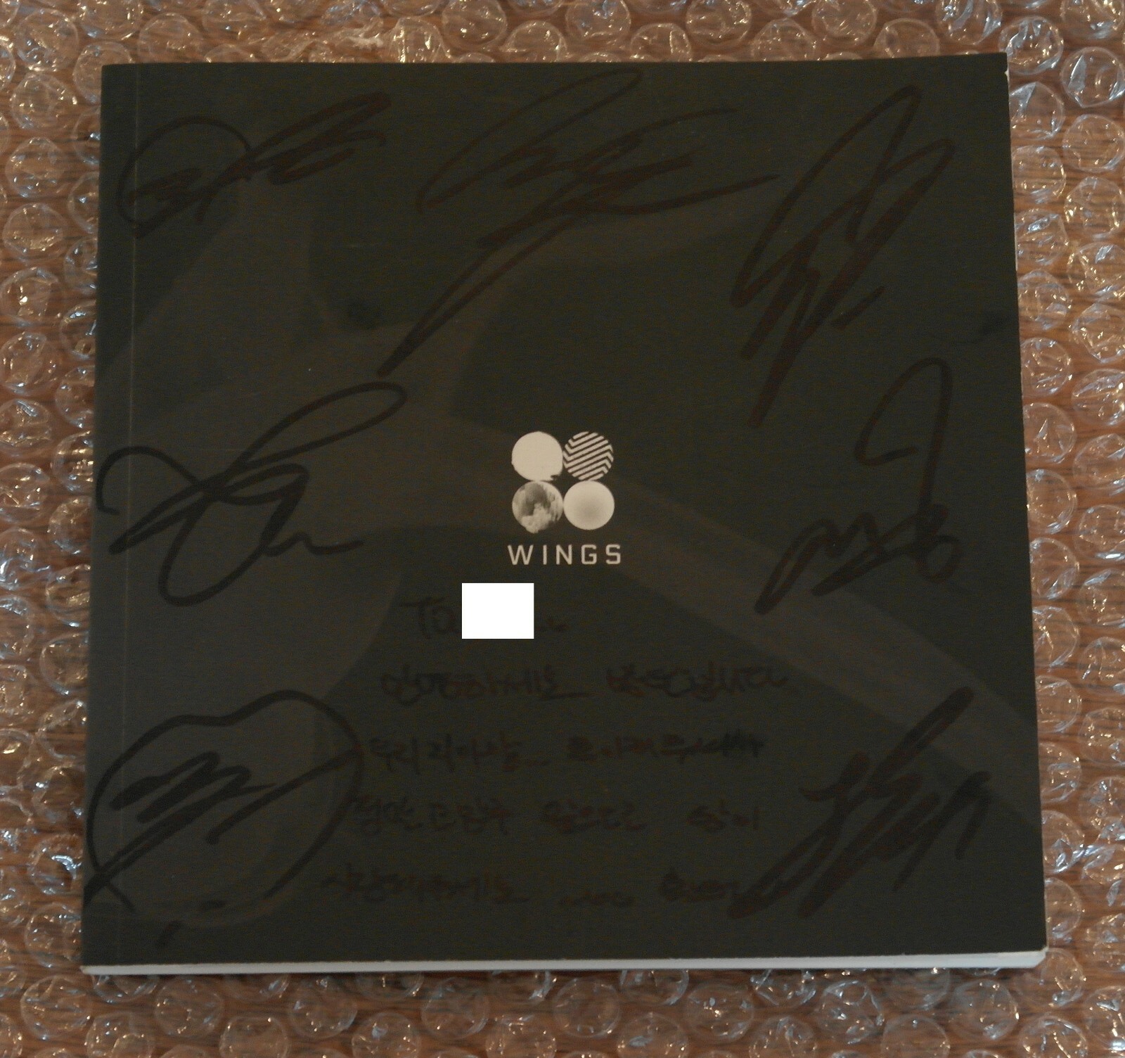 BTS Autographed Signed 2nd Album WINGS "W" Blood Sweat & Tears CD PROMO ...