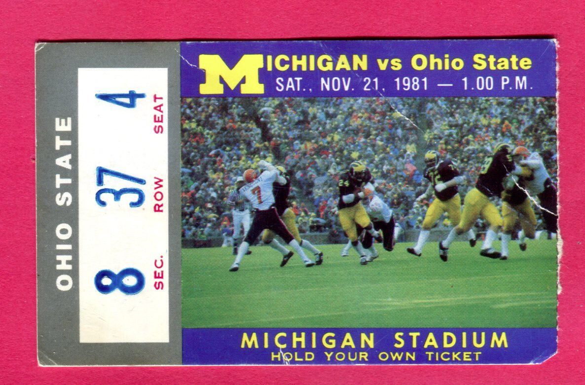 CLASSIC MATCHUP! 11/21/81 MICHIGAN/OHIO STATE FOOTBALL TICKET STUB | eBay