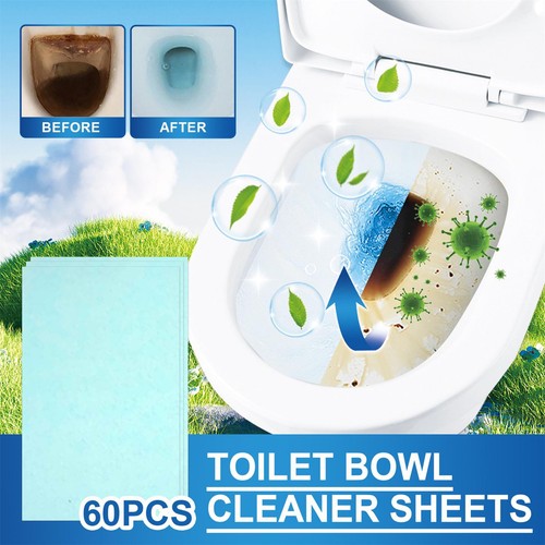 60x Toilet Cleaner Sheets Cleaning Supplies Disposable for Toilet Bowl ...