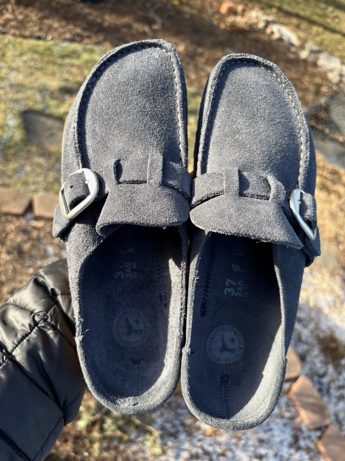 BIRKENSTOCK Buckley Navy Suede Clog Slide Mule Shoes, Size 7 Narrow ...