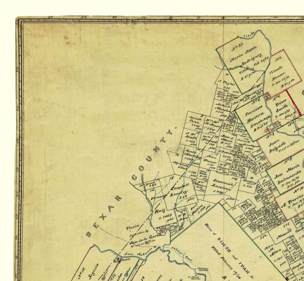 County Map - Wilson County Texas - General Land Office 1880 - 24.85 x ...